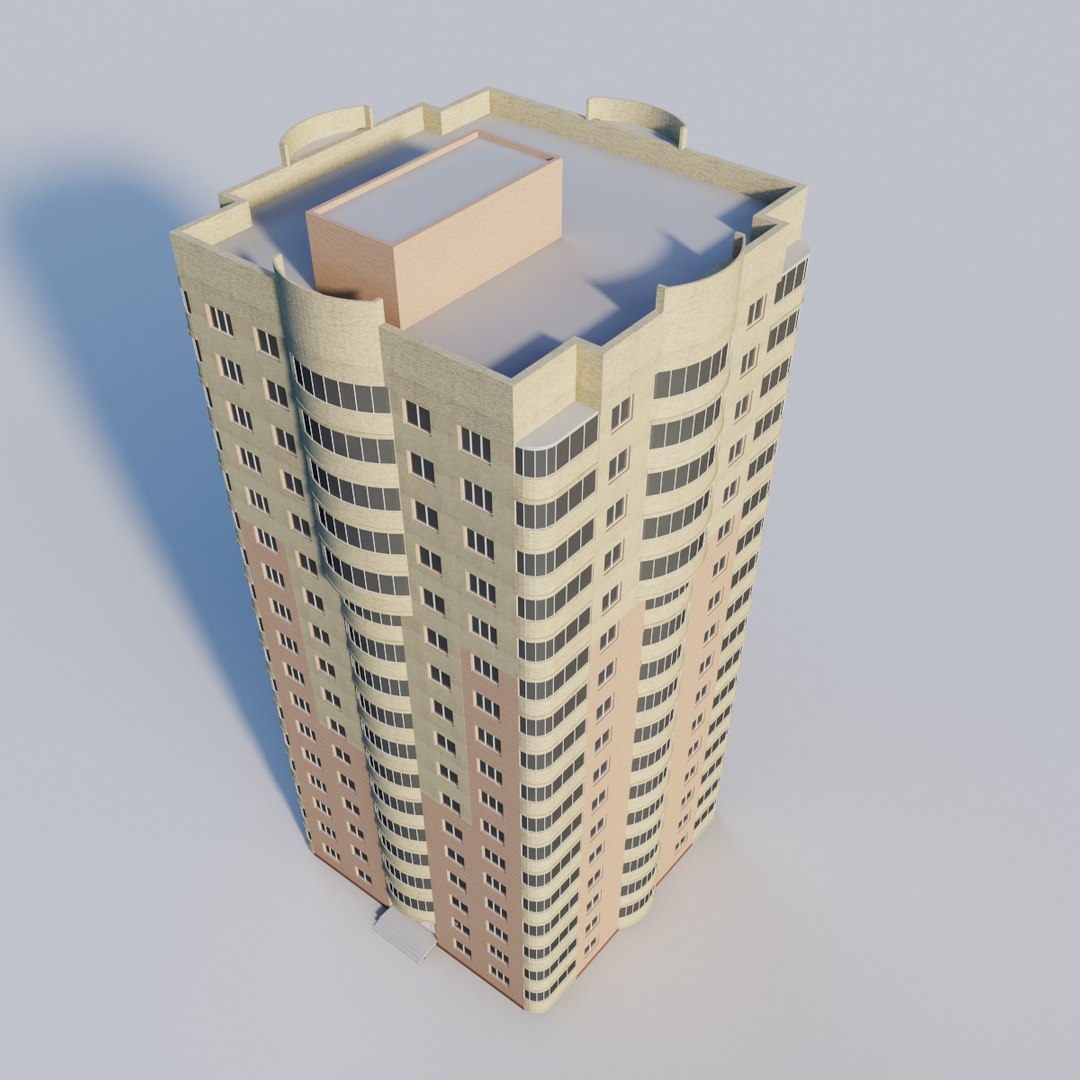 3d model 17-storey building residential