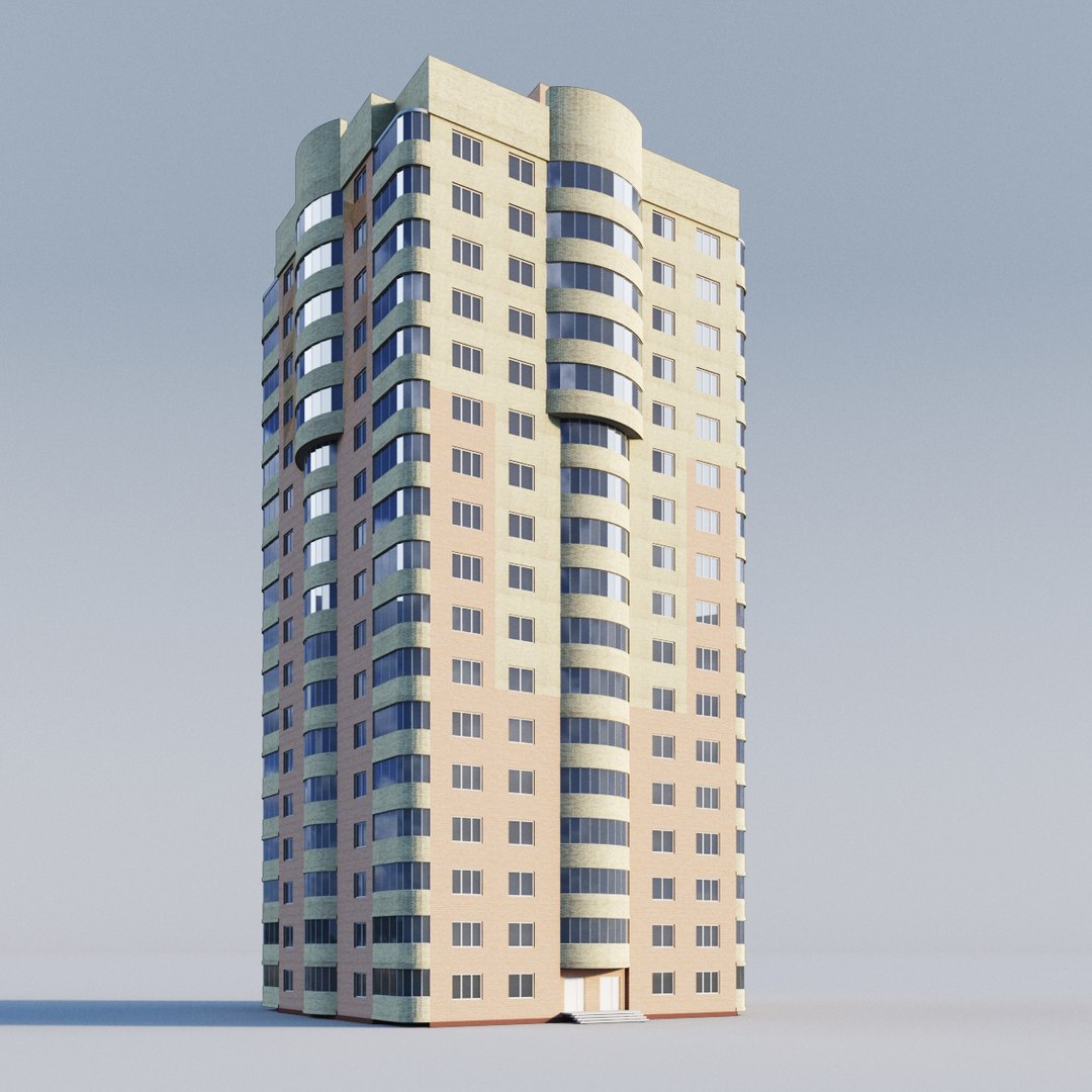 3d model 17-storey building residential