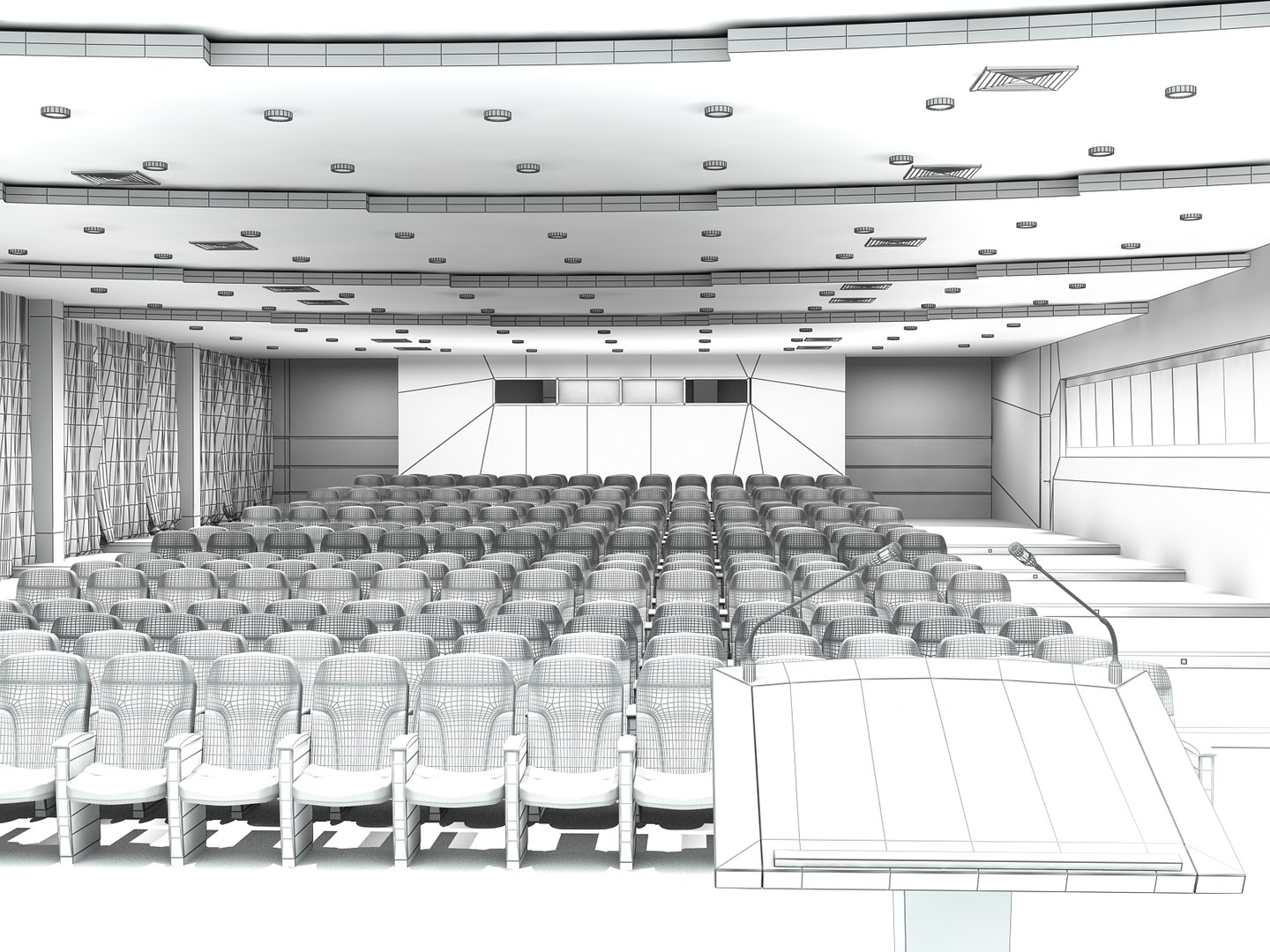 3d conference hall model