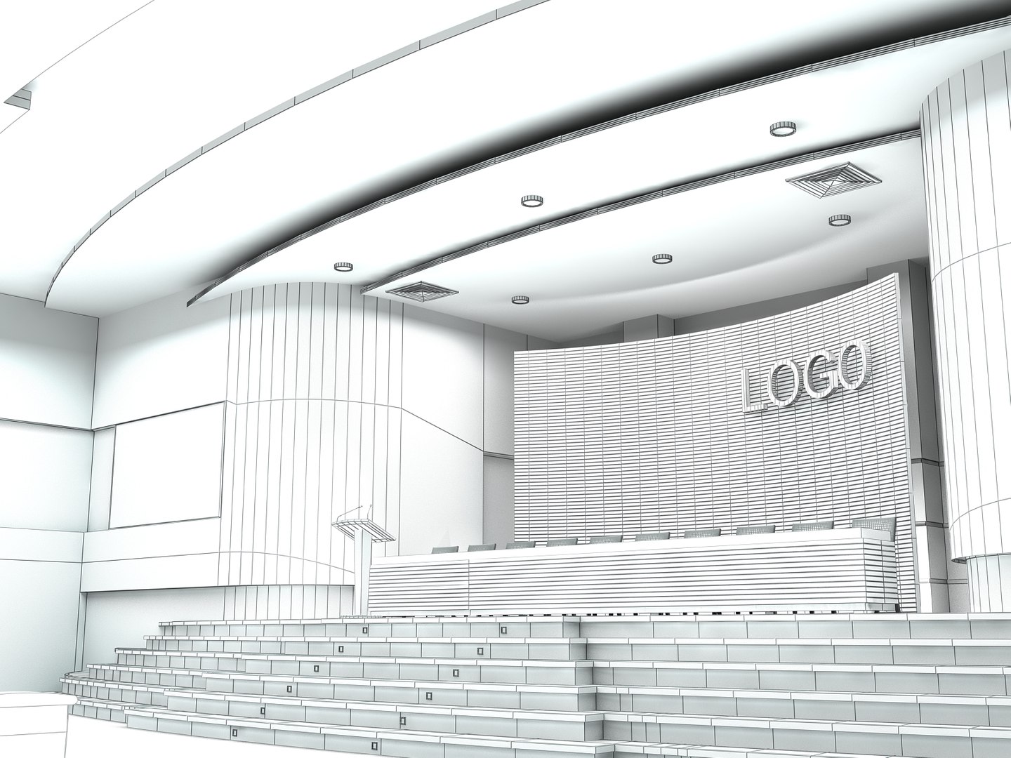 3d conference hall model