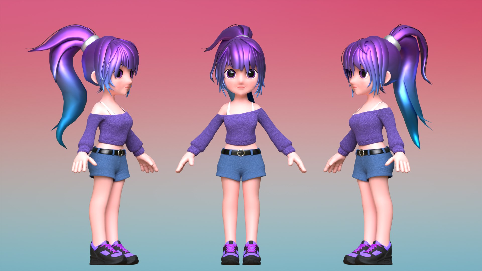 3D Model Poppy Cartoon Character - TurboSquid 2074210