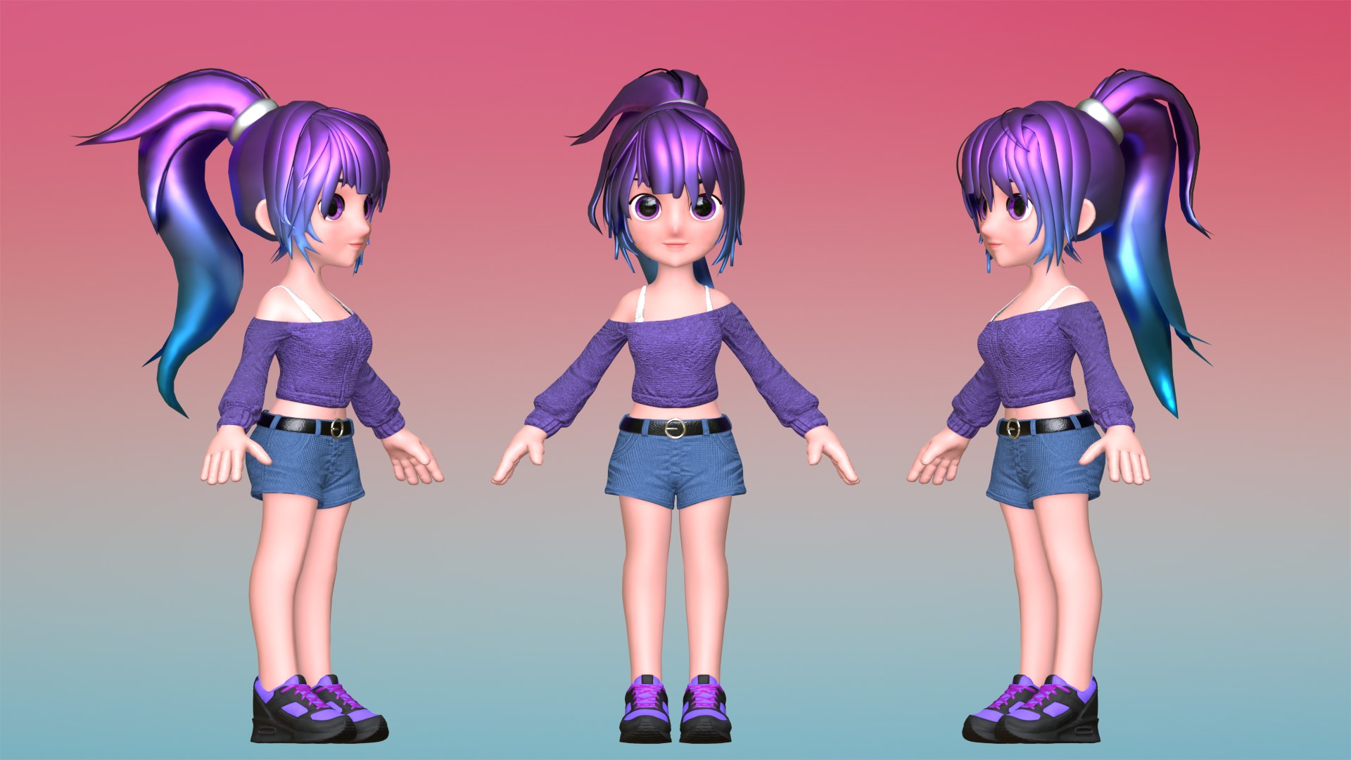 3D Model Poppy Cartoon Character - TurboSquid 2074210