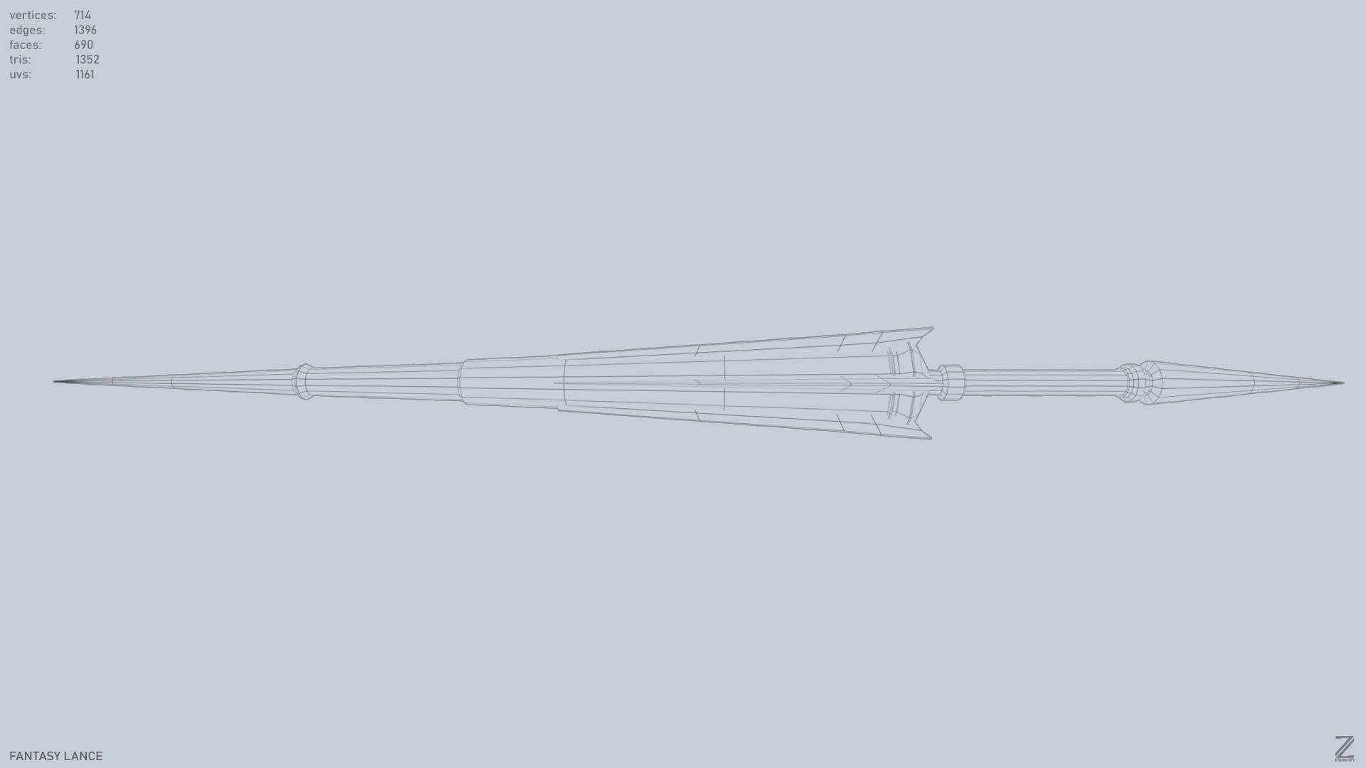 3D Fantasy Lance Model - TurboSquid 2237666