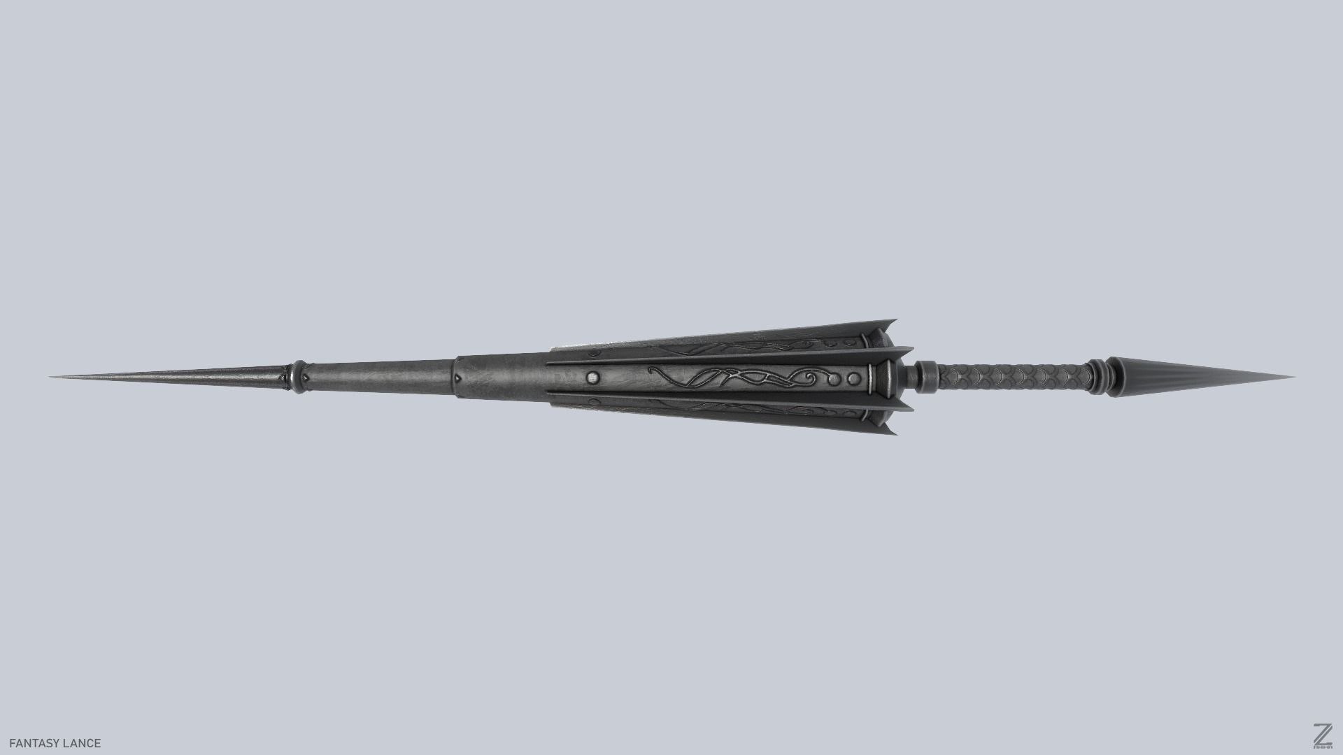 3D Fantasy Lance Model - TurboSquid 2237666