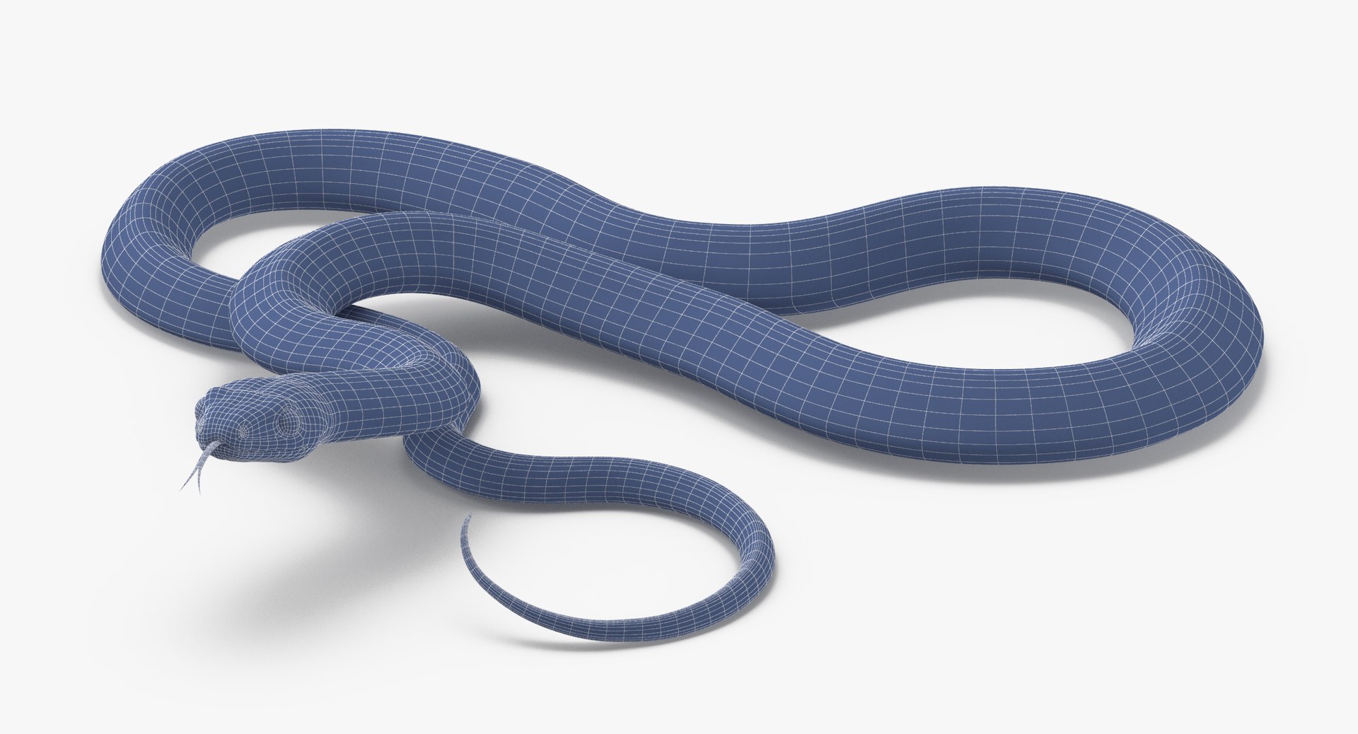 3d model black snake poses