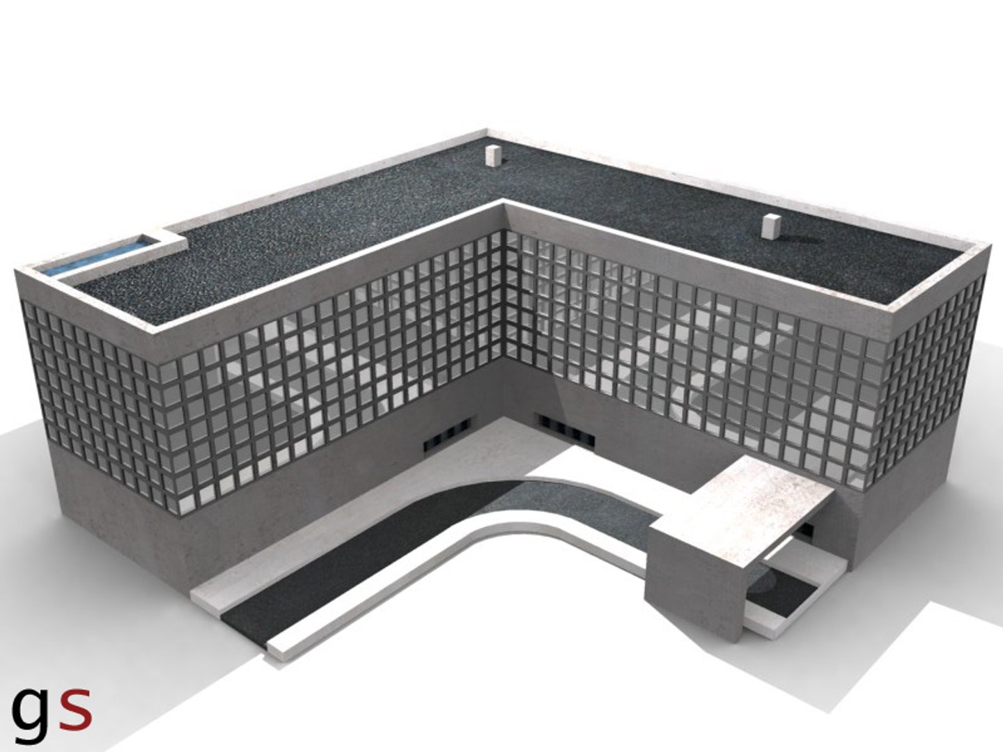 hotel building condo 3d 3ds