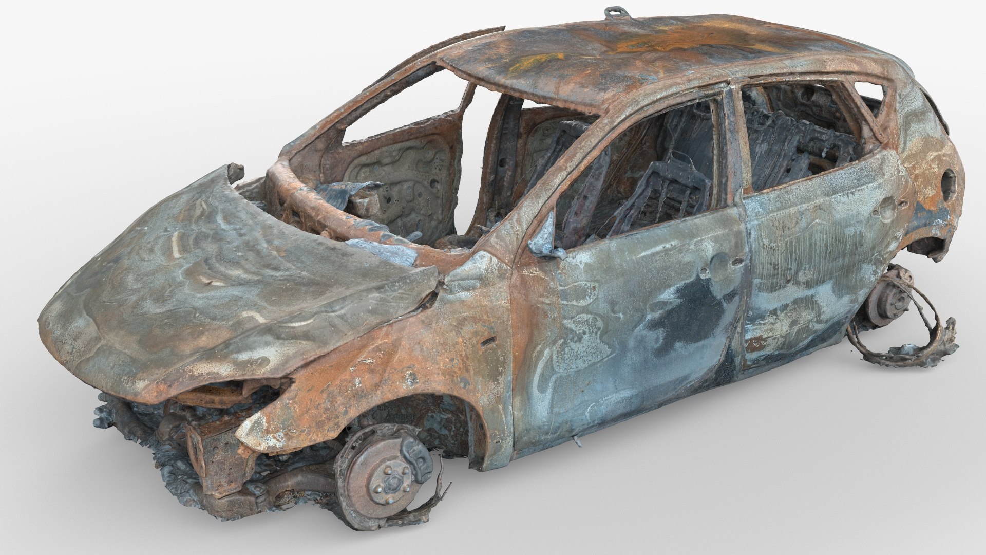 Burned Car Wreck 10 Model - TurboSquid 2118506