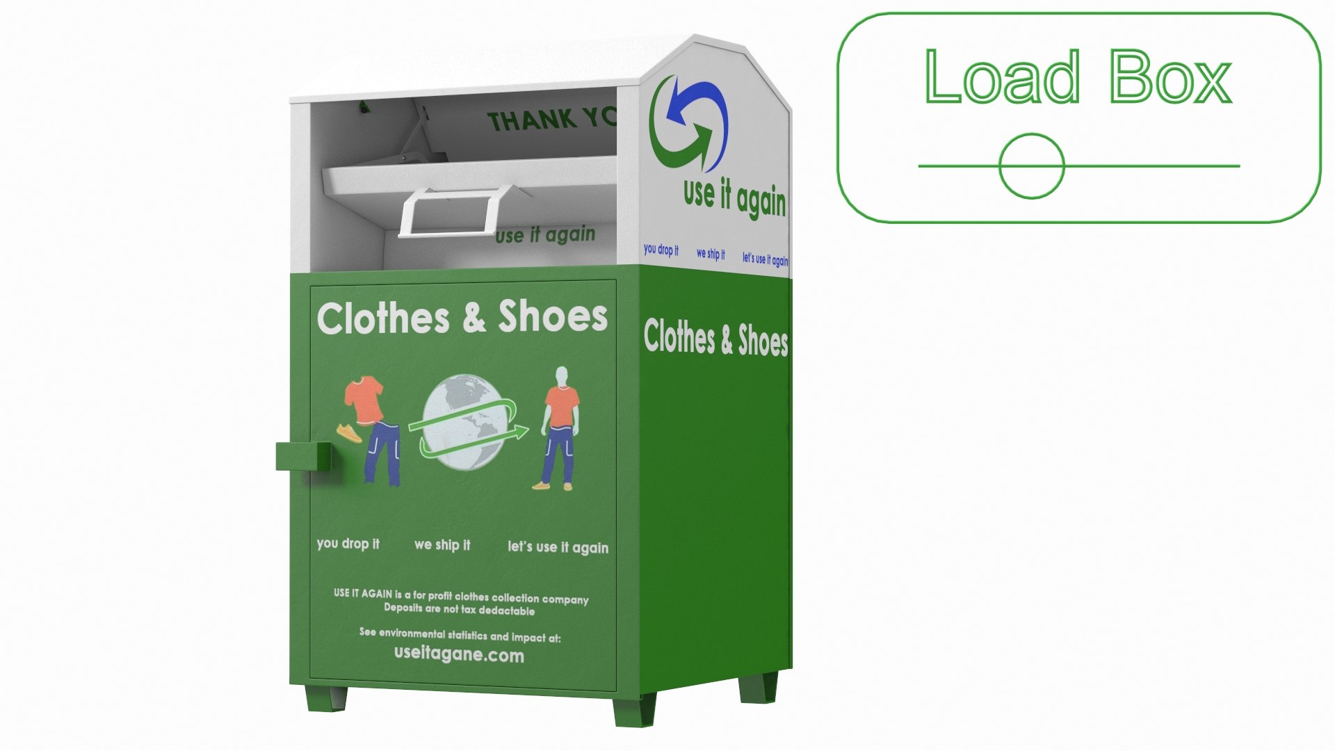Recycle Drop Box For Clothes Rigged 3D Model - TurboSquid 2046403