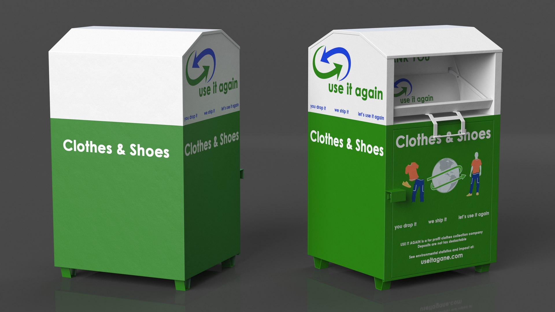 Recycle Drop Box For Clothes Rigged 3D Model - TurboSquid 2046403