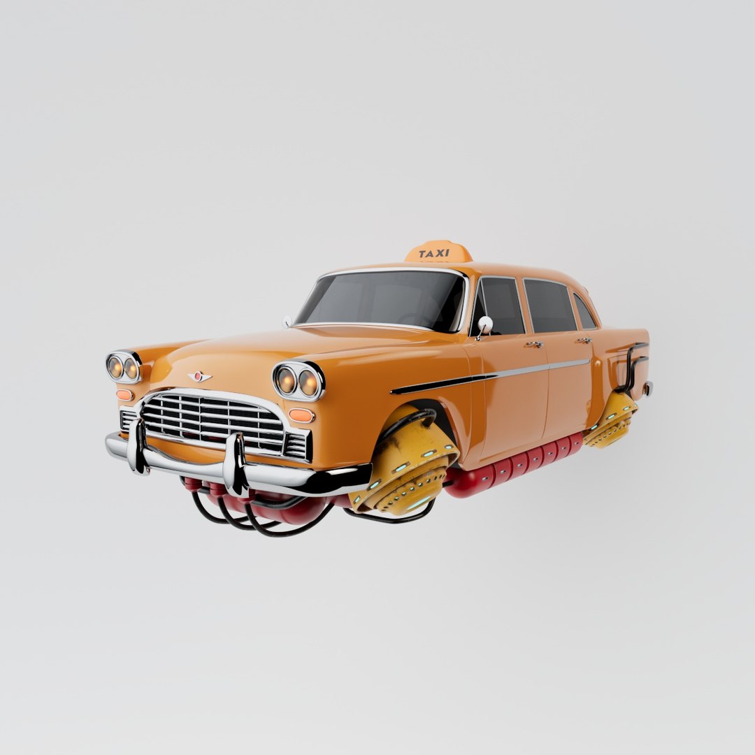 Futuristic Taxi Car 3D Model - TurboSquid 2061991