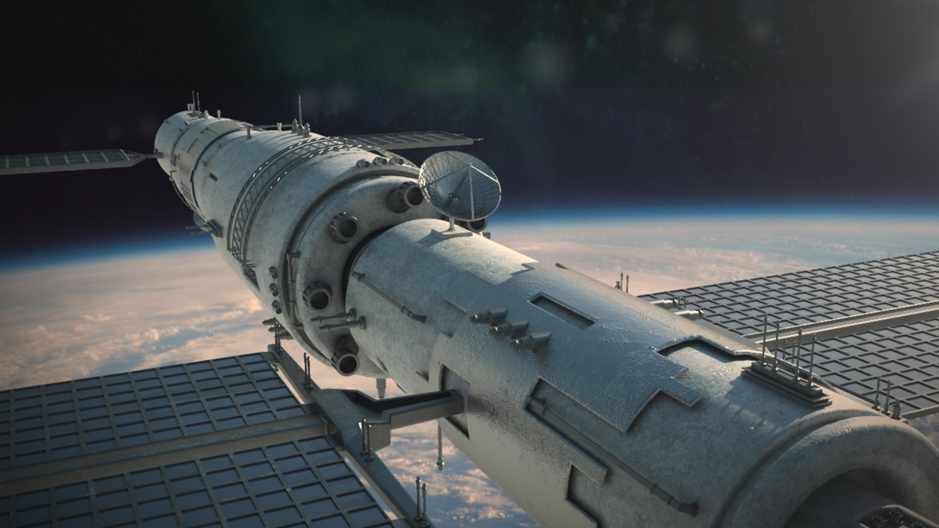 Chinese Space Station Tianhe 3D Model - TurboSquid 2412305