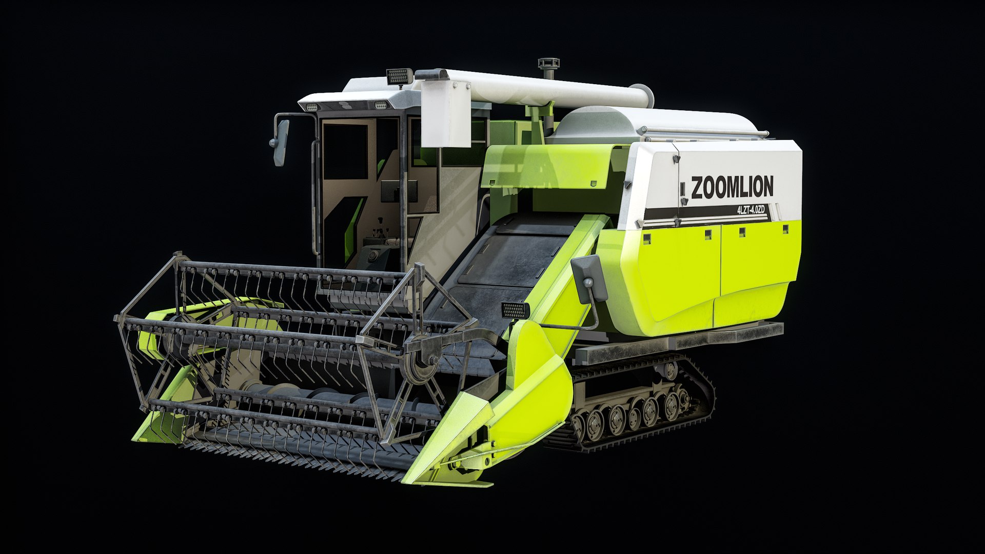 Rice Combine Harvester Green PBR 3D model - TurboSquid 2165974