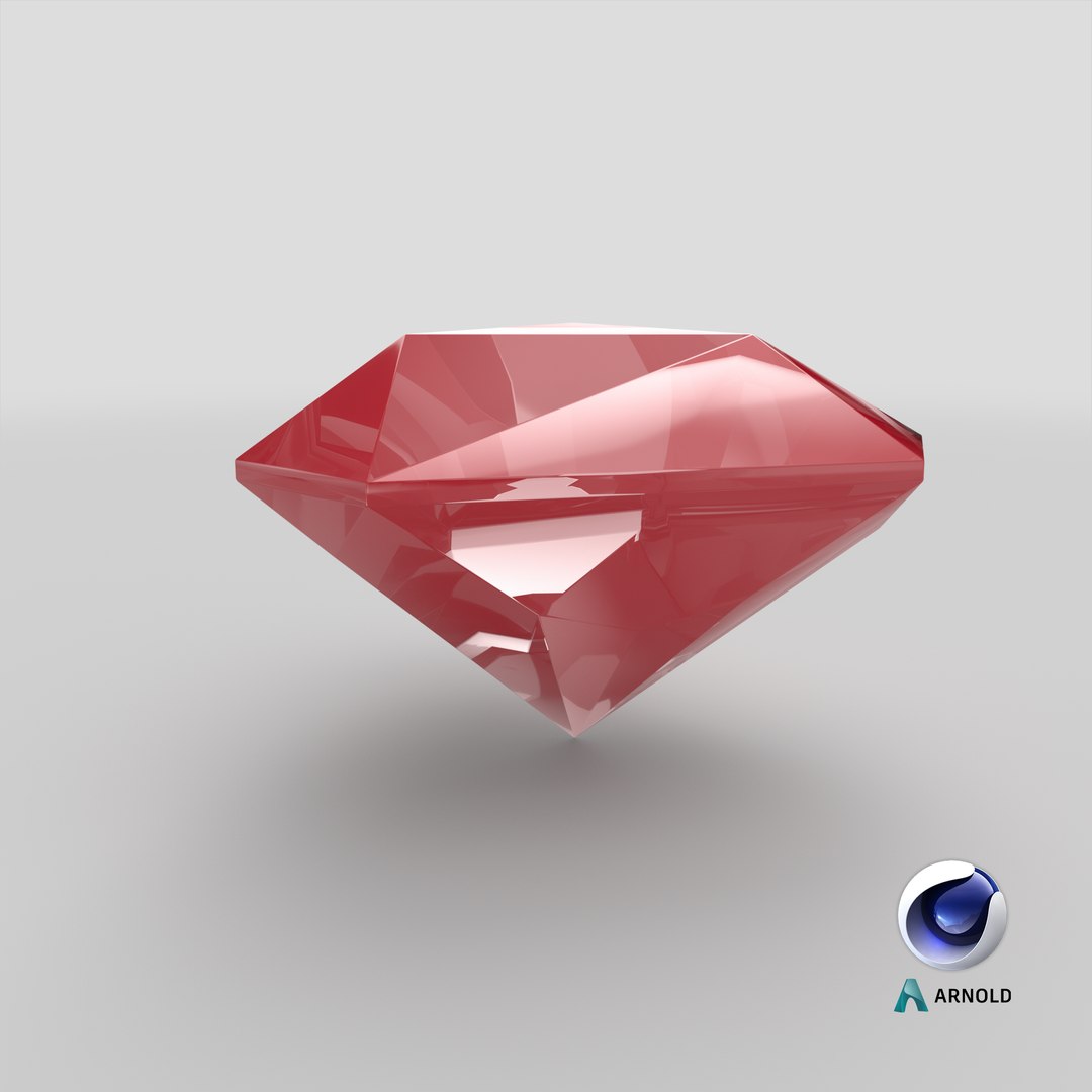 Shield Step Cut Ruby 3D - TurboSquid 1858088