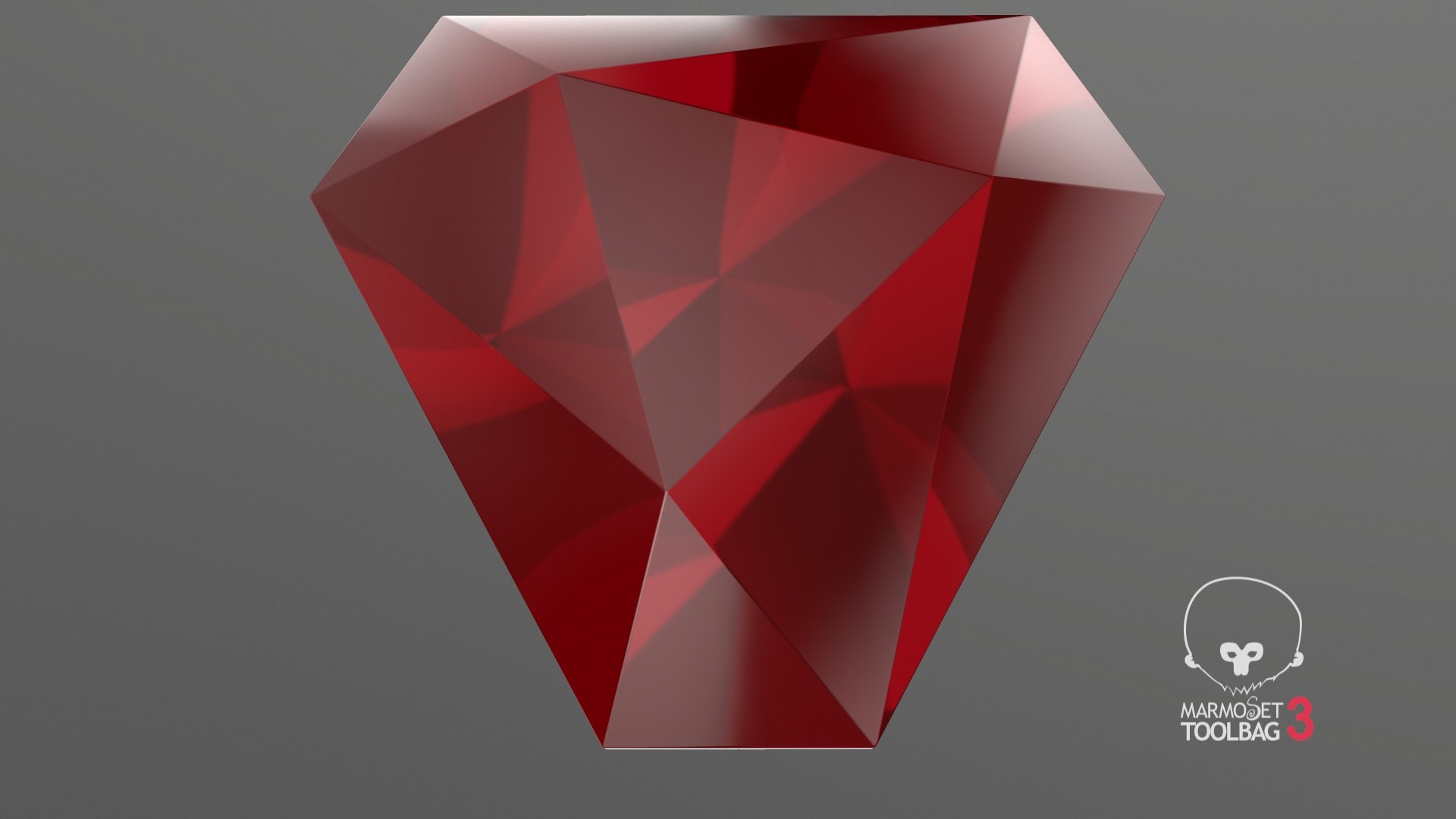 Shield Step Cut Ruby 3D - TurboSquid 1858088
