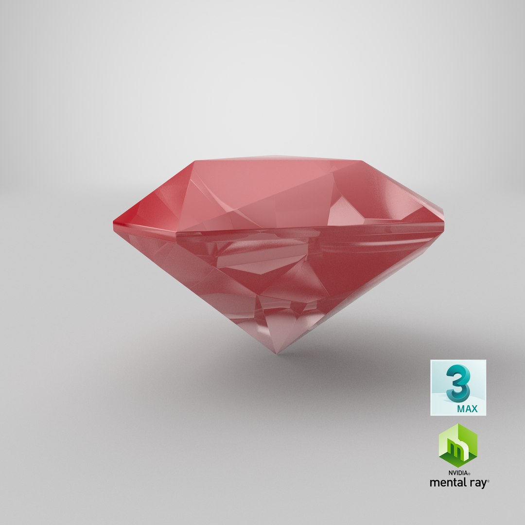 Shield Step Cut Ruby 3D - TurboSquid 1858088