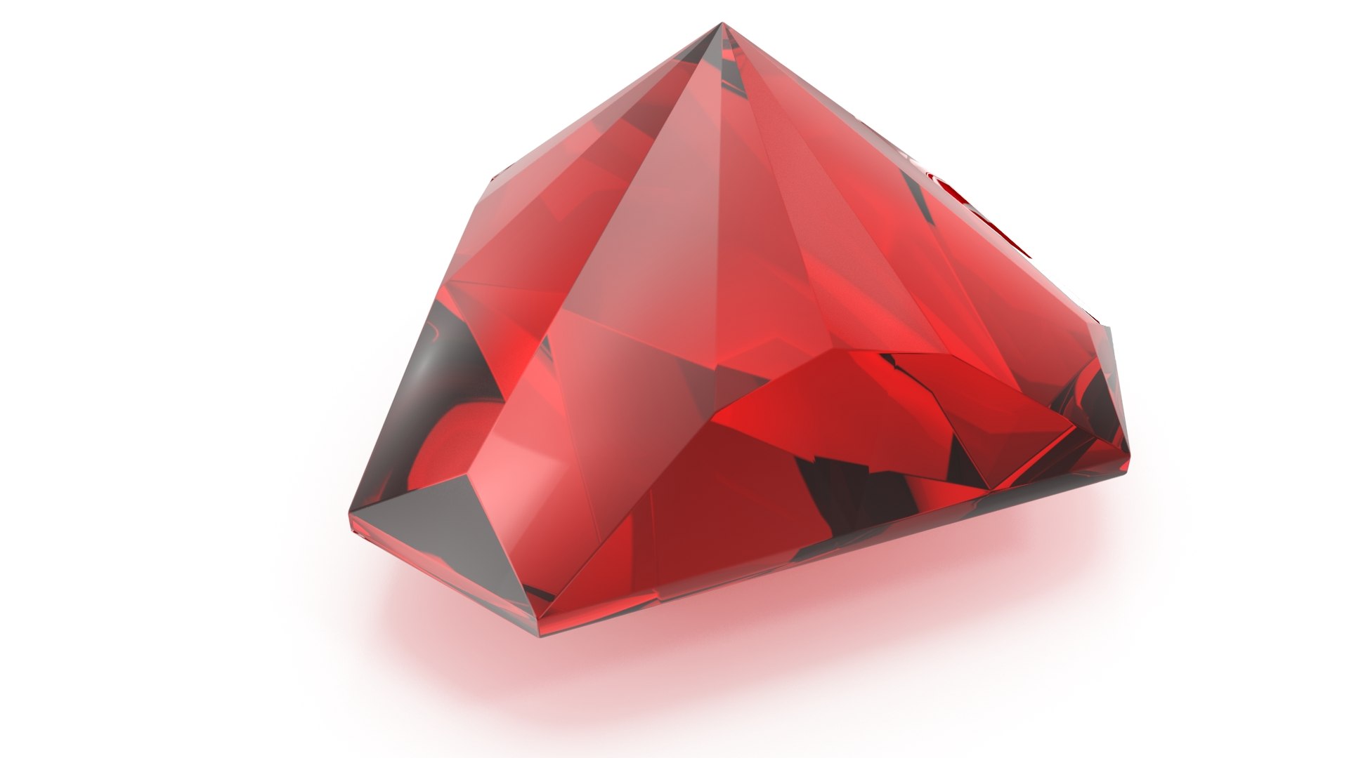 Shield Step Cut Ruby 3D - TurboSquid 1858088