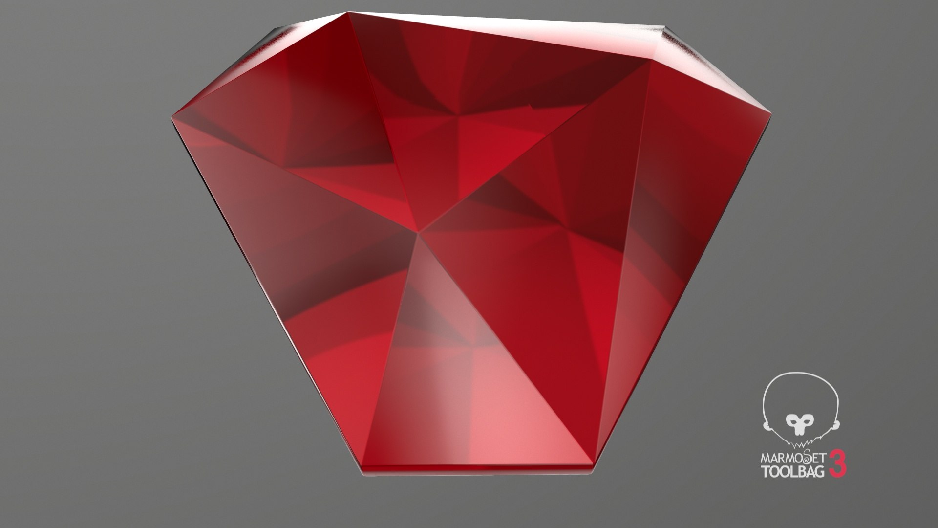 Shield Step Cut Ruby 3D - TurboSquid 1858088