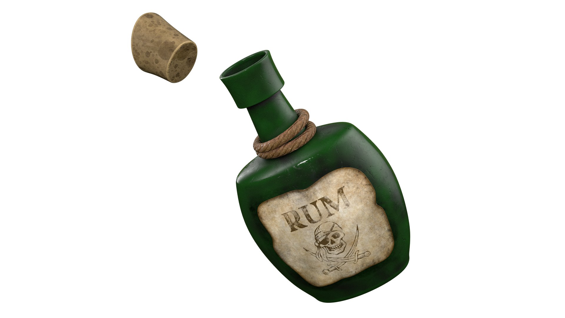 3D Model Cartoon Rum Bottle - TurboSquid 2121284