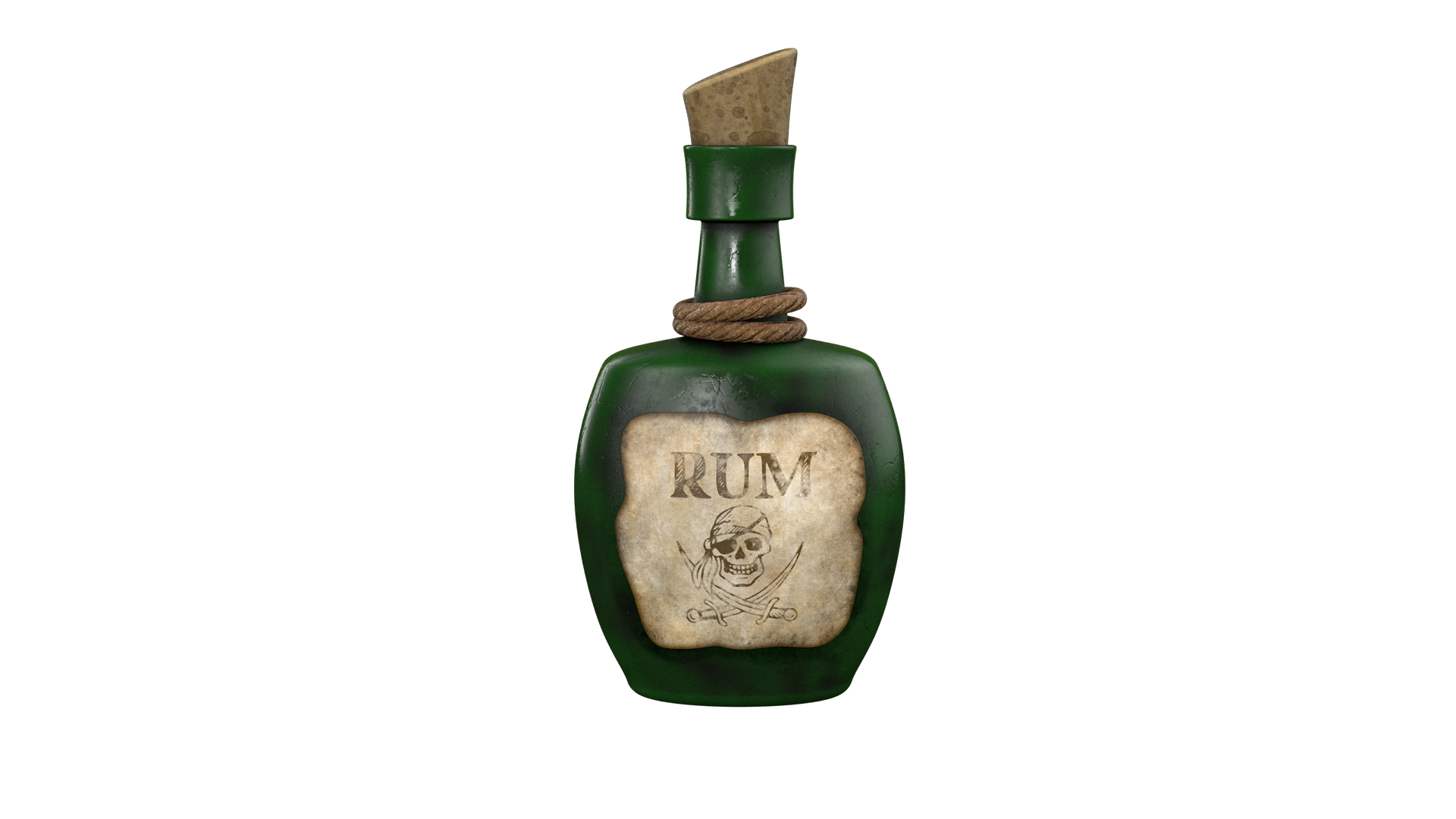 3D Model Cartoon Rum Bottle - TurboSquid 2121284