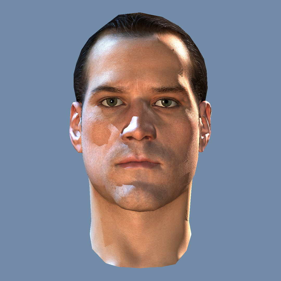 male head rendering 3d max