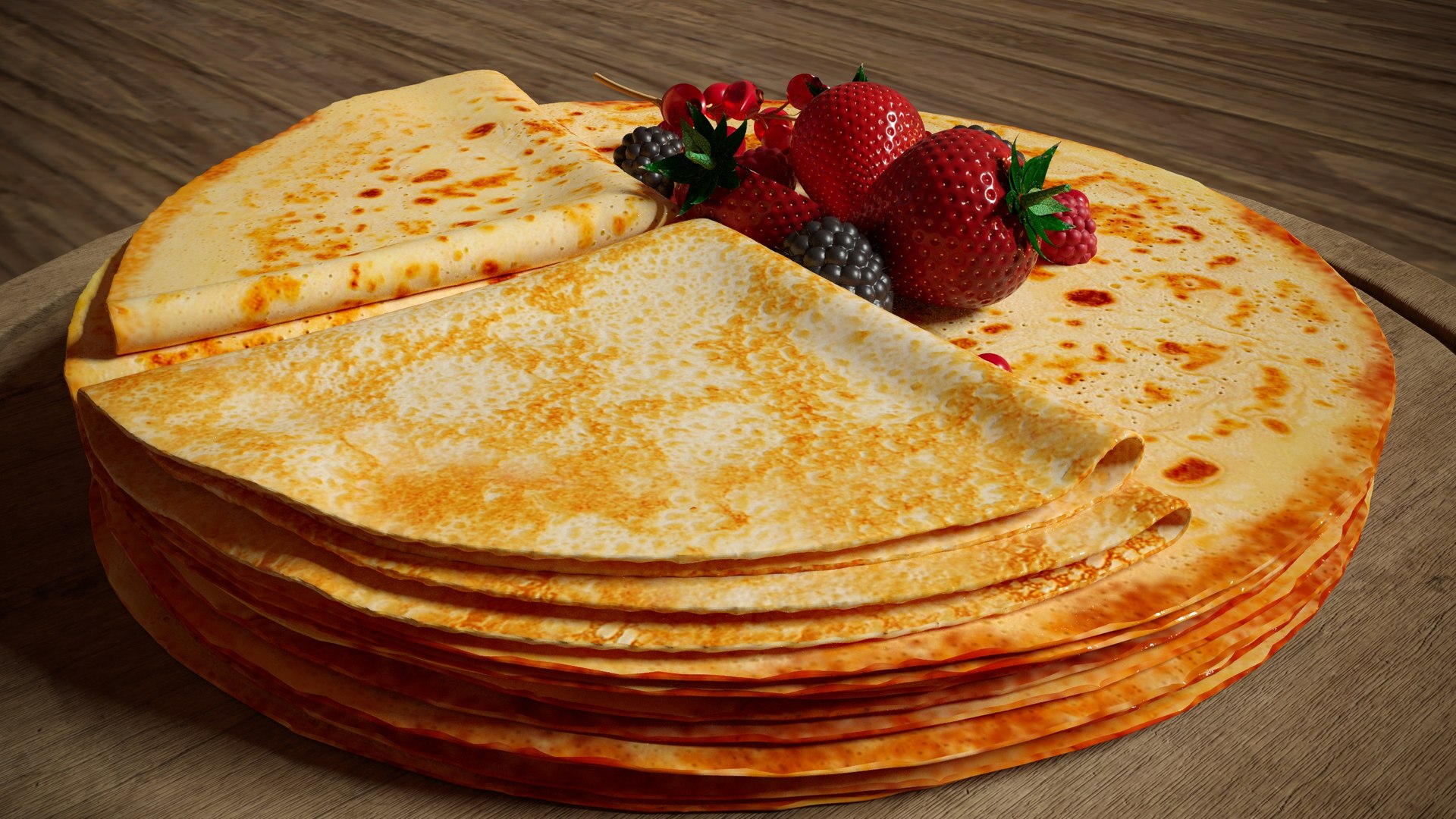 Crepes With Berries 3D Model - TurboSquid 2202882