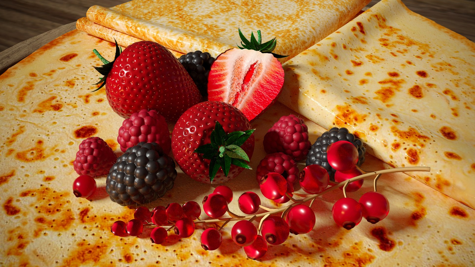 Crepes With Berries 3D Model - TurboSquid 2202882