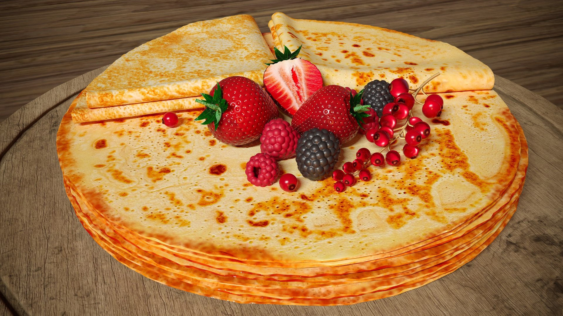 Crepes With Berries 3D Model - TurboSquid 2202882