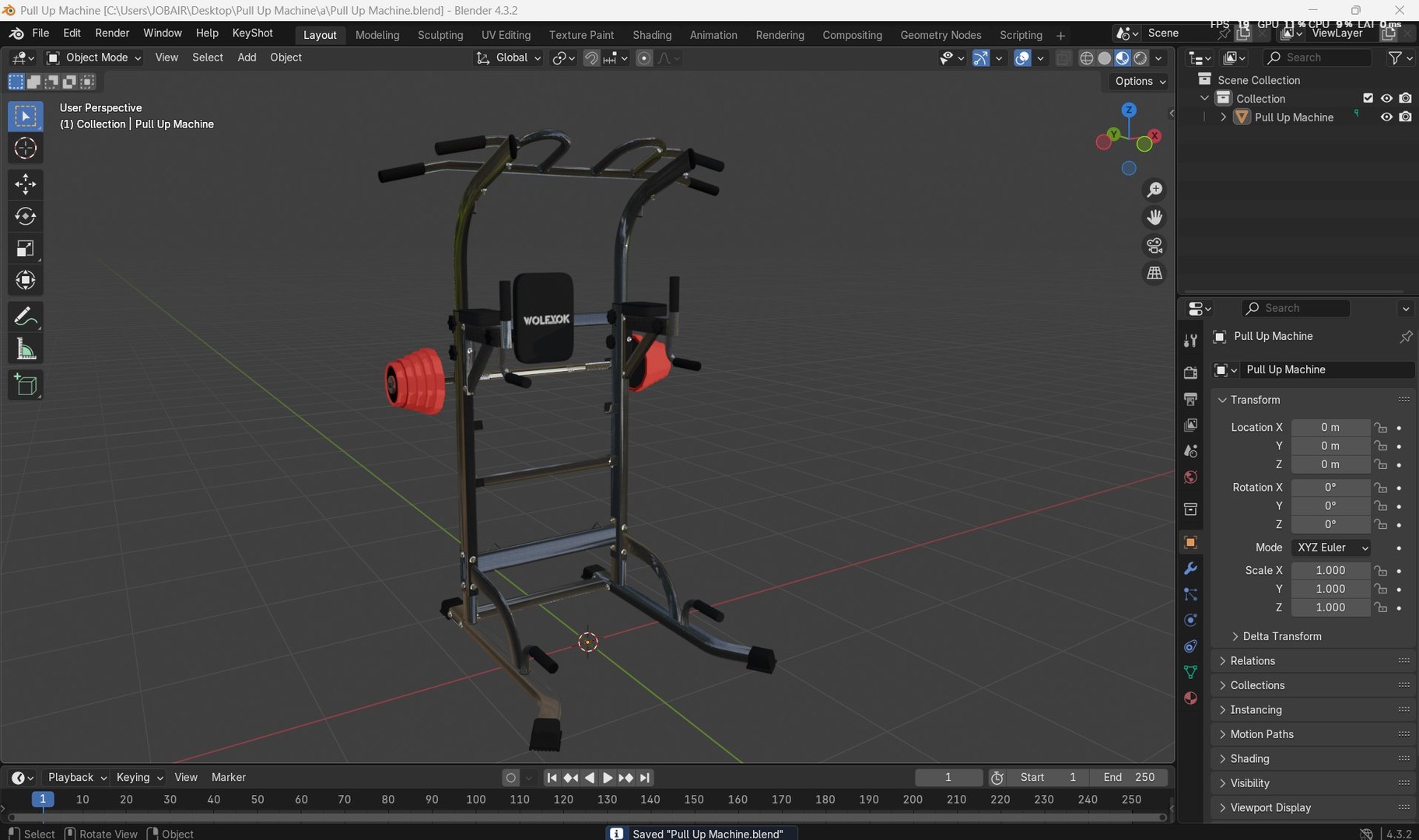 Pull Up Machine 3D Model - TurboSquid 2334584