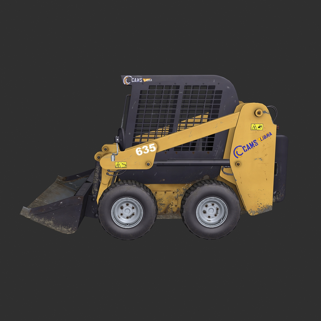 Loader Skid-steer Skid 3d Model