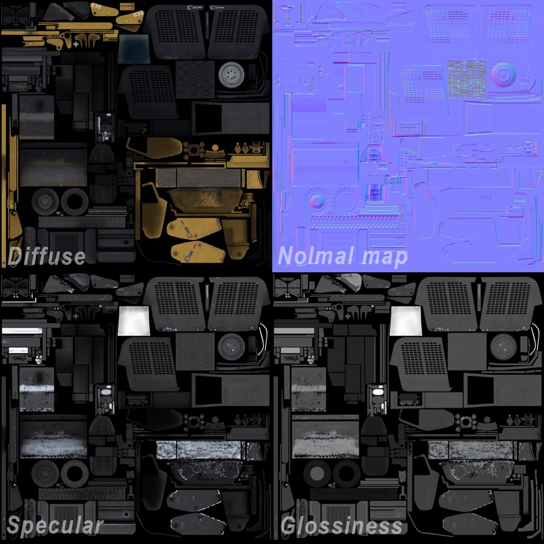 Loader Skid-steer Skid 3d Model