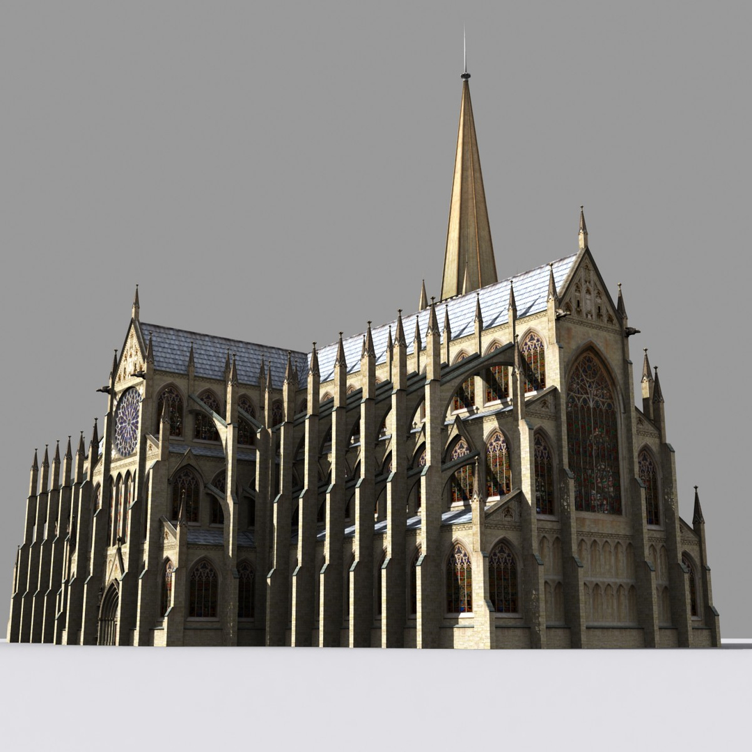 3d medieval gothic buildings cityscapes model