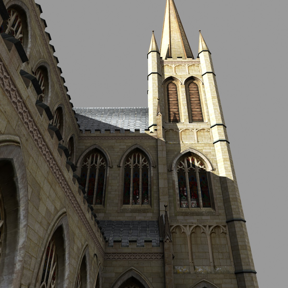 3d medieval gothic buildings cityscapes model