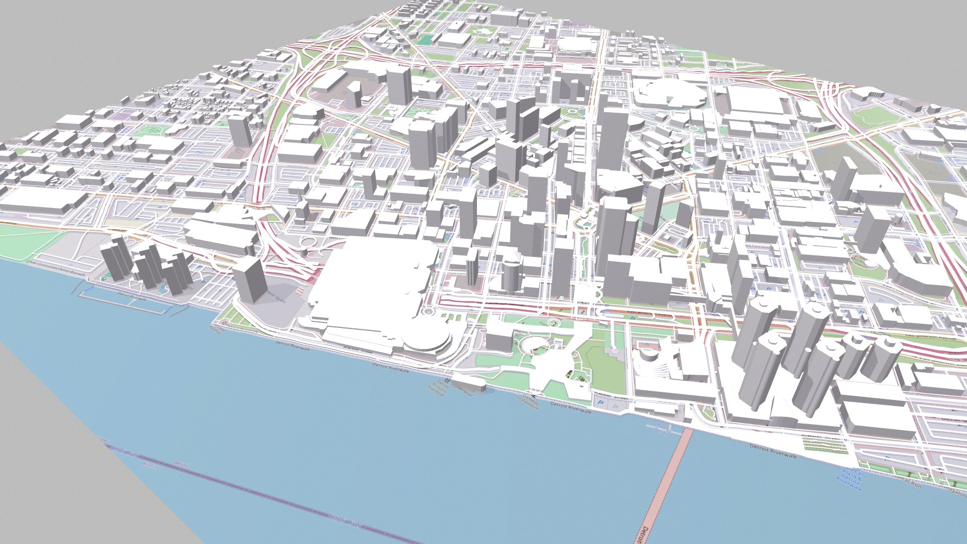 3D Citycape Detroit United States Model - TurboSquid 2245219