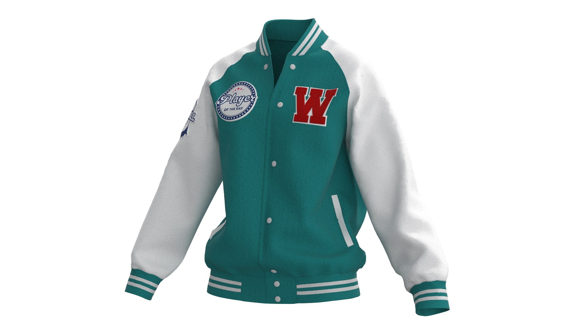 Female Raglan Varsity Jacket 3D Model - TurboSquid 2200684