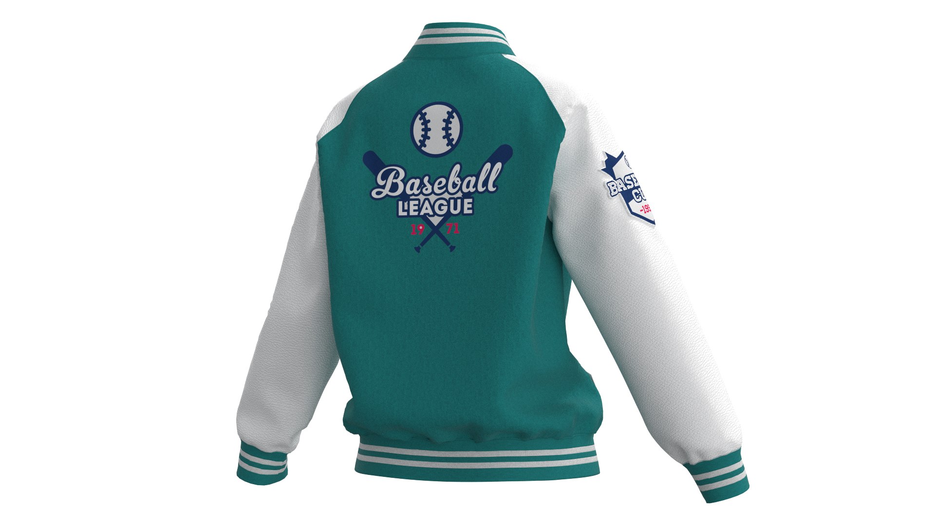 Female Raglan Varsity Jacket 3D Model - TurboSquid 2200684
