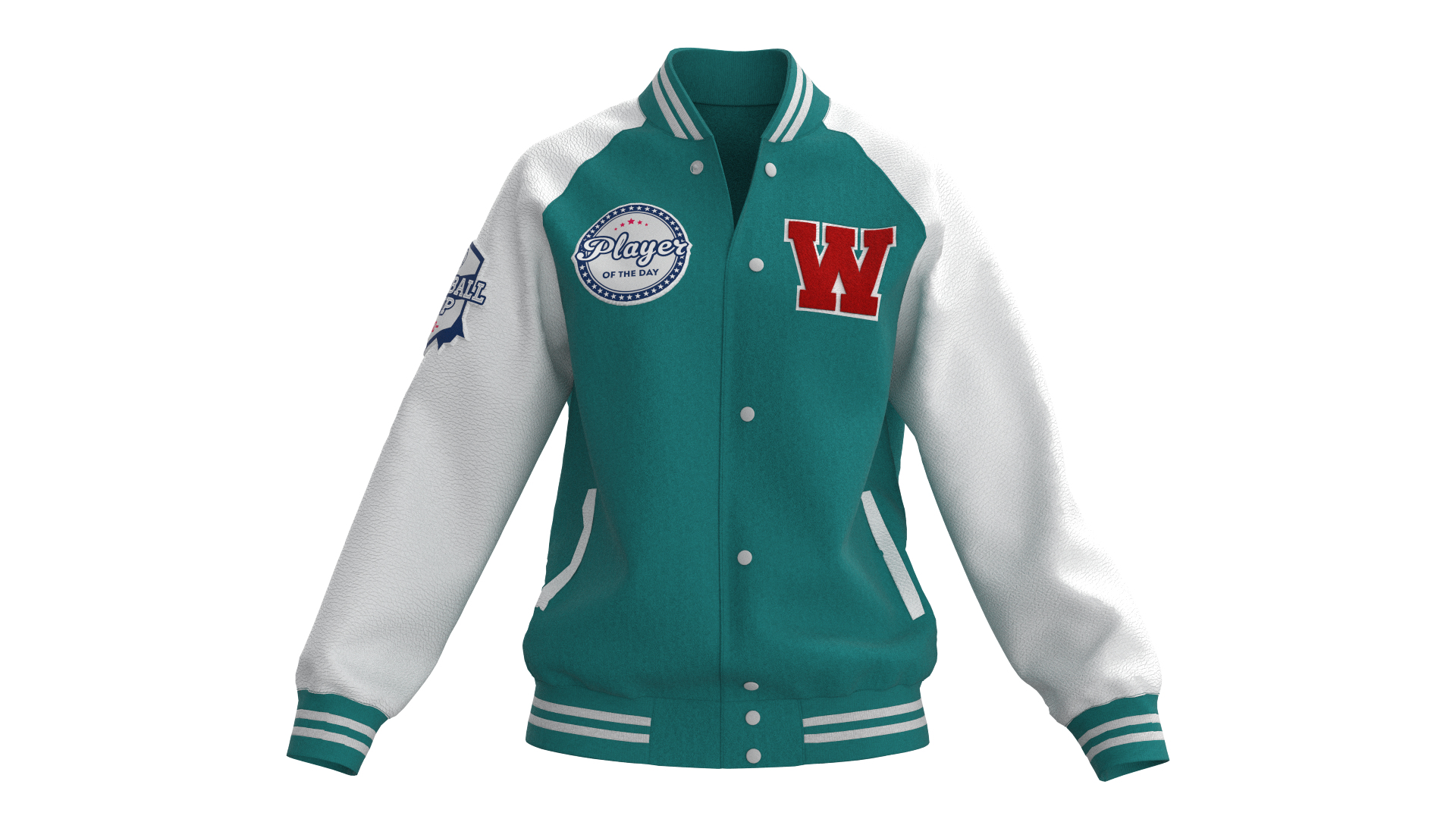 Female Raglan Varsity Jacket 3D Model - TurboSquid 2200684