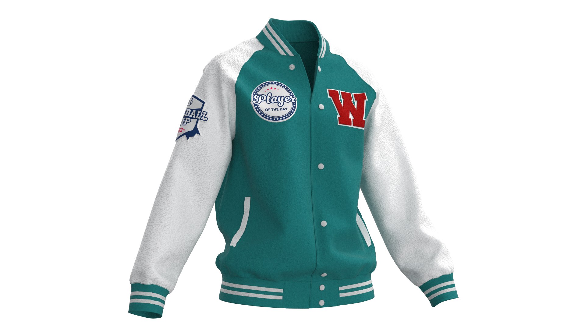 Female Raglan Varsity Jacket 3D Model - TurboSquid 2200684