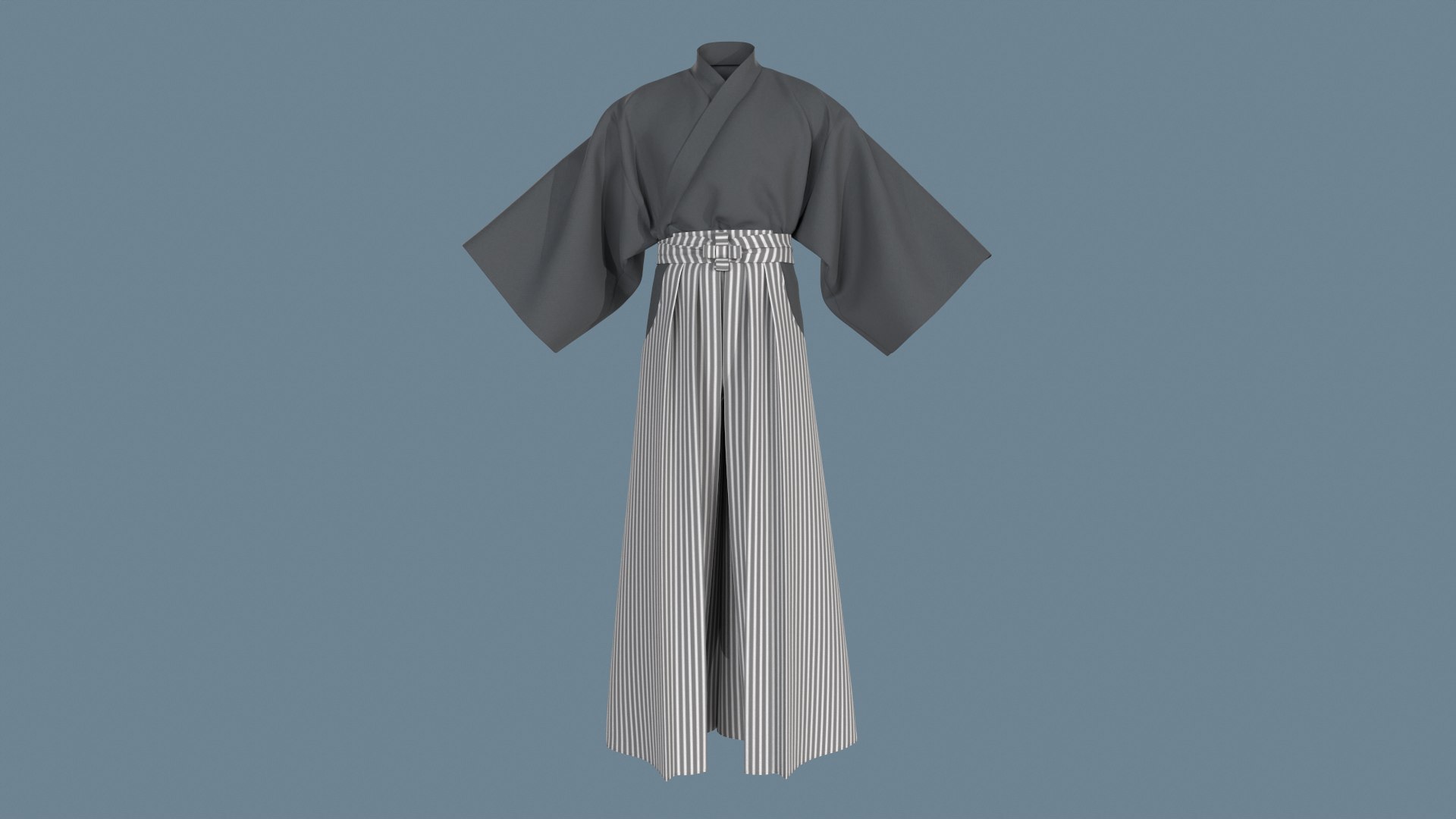 3D Samurai Hakama Model - TurboSquid 2265460