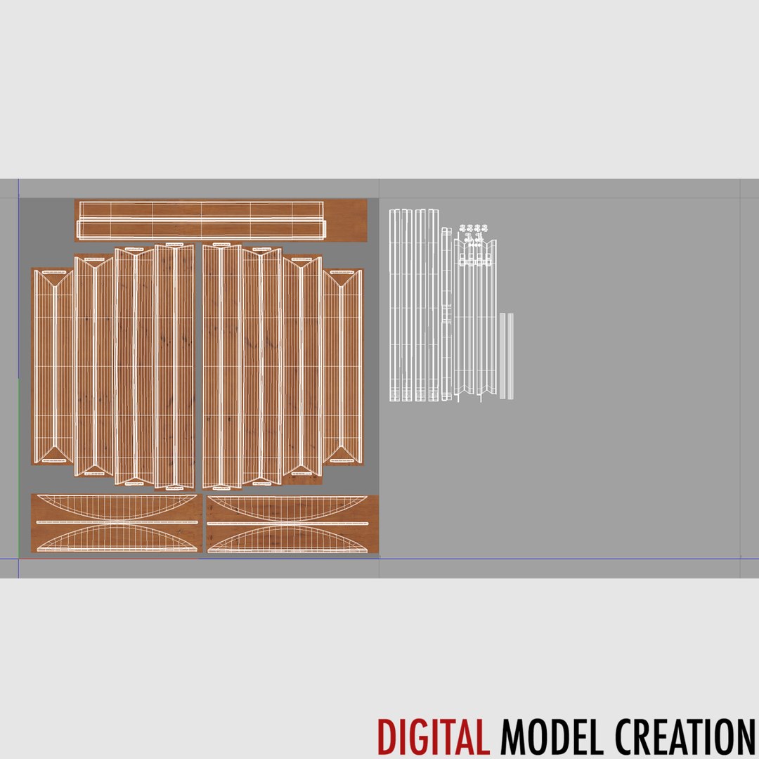 Set Table Furniture Bistros 3d Obj