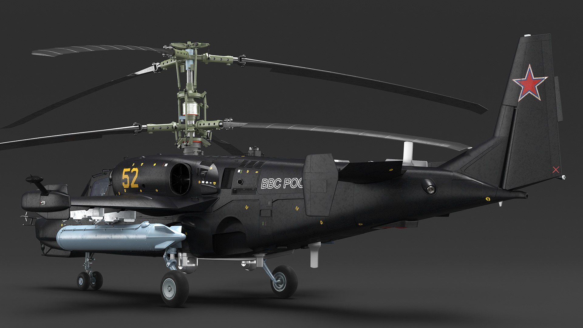 3D Kamov Ka 52 or Alligator Russian Attack Helicopter Rigged for Maya - TurboSquid 2095068