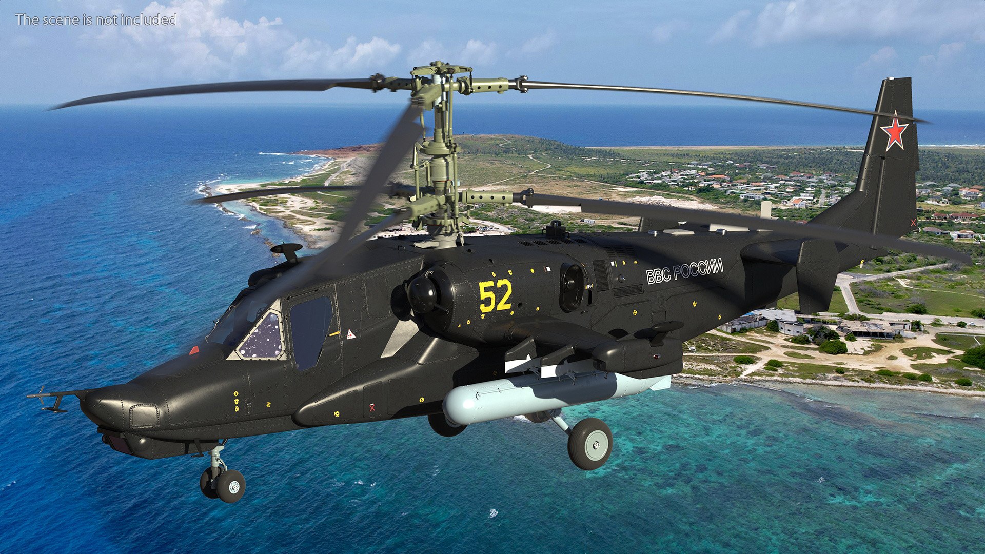 3D Kamov Ka 52 or Alligator Russian Attack Helicopter Rigged for Maya - TurboSquid 2095068