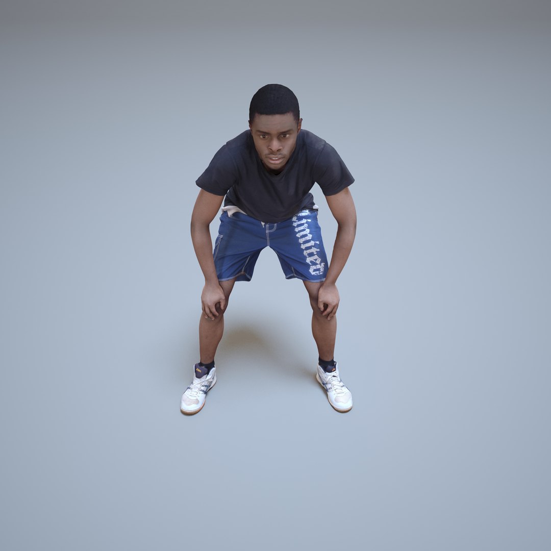3d model sportsman black people human