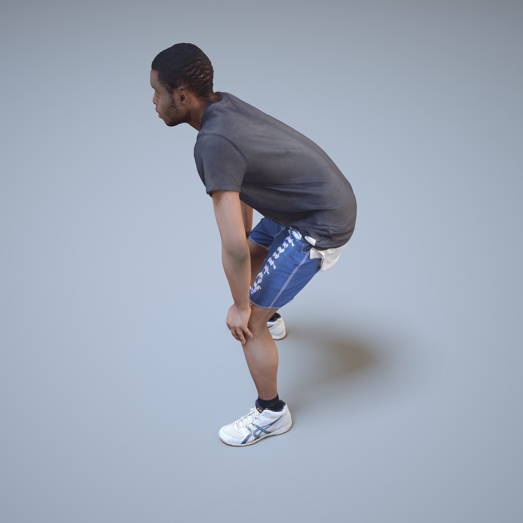 3d model sportsman black people human
