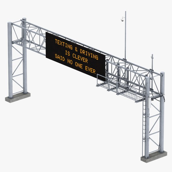 modelo 3d Digital Highway Sign 01 and Blank Version - TurboSquid 2023063