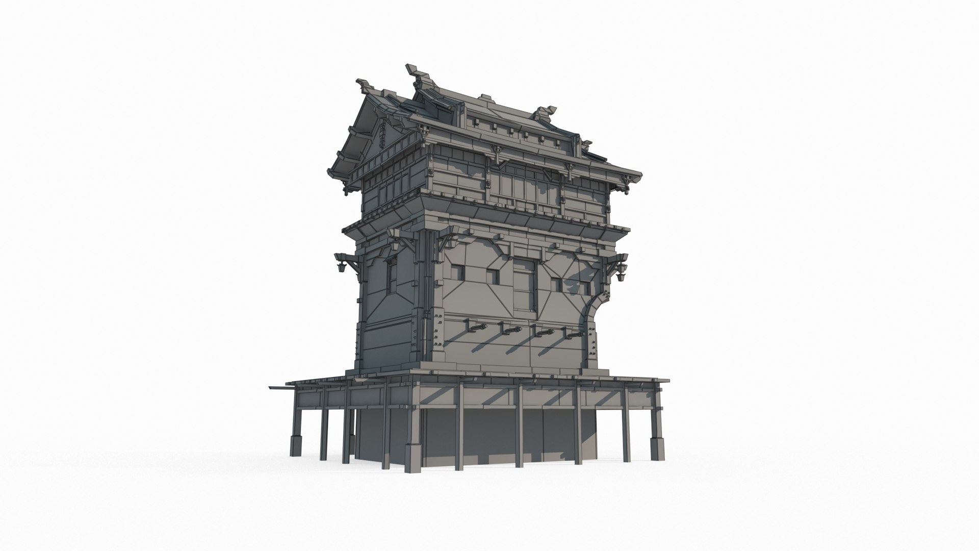 Ancient Asian Architectural Defense Buildings 3D Model - TurboSquid 2090104