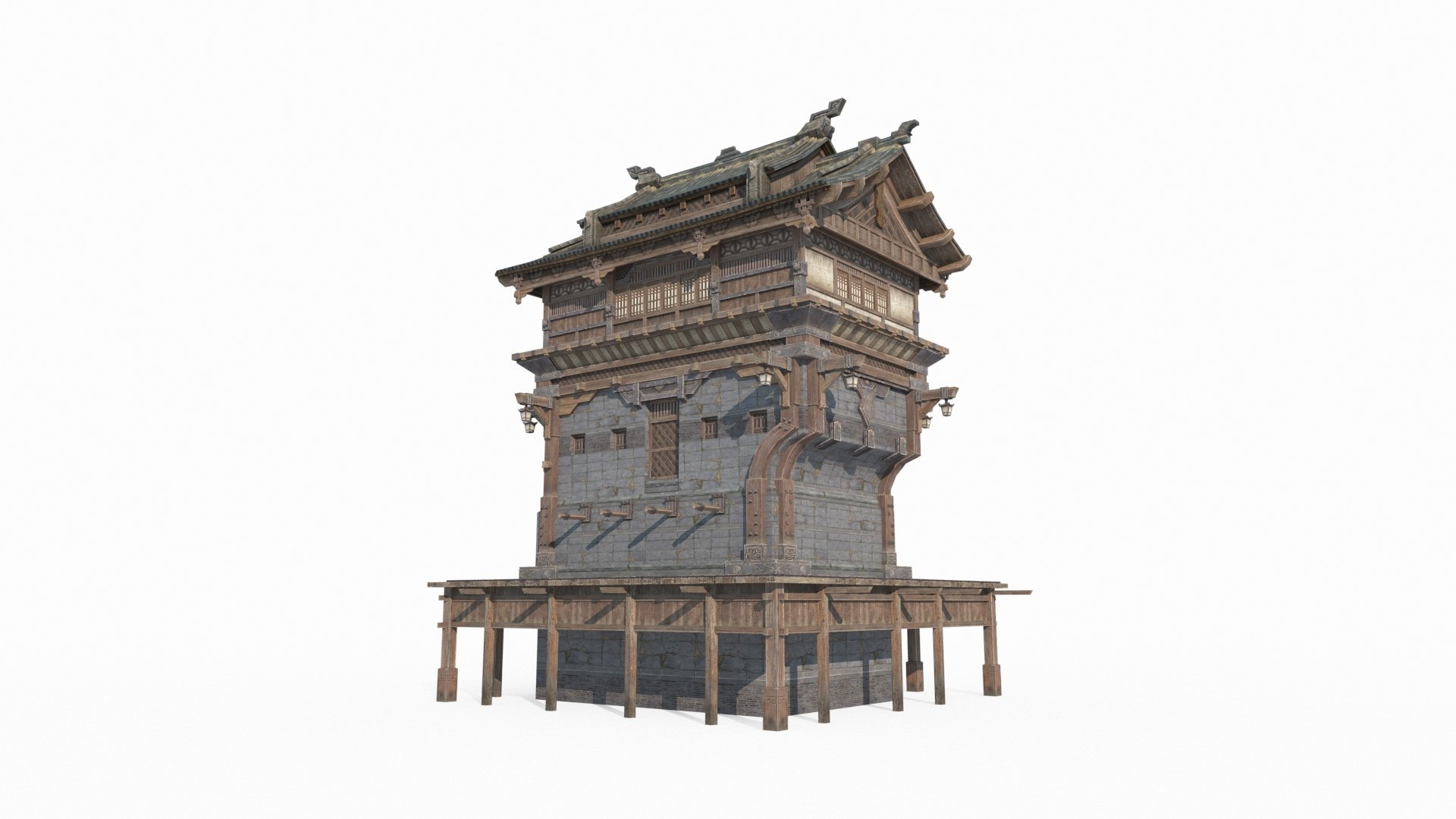 Ancient Asian Architectural Defense Buildings 3D Model - TurboSquid 2090104