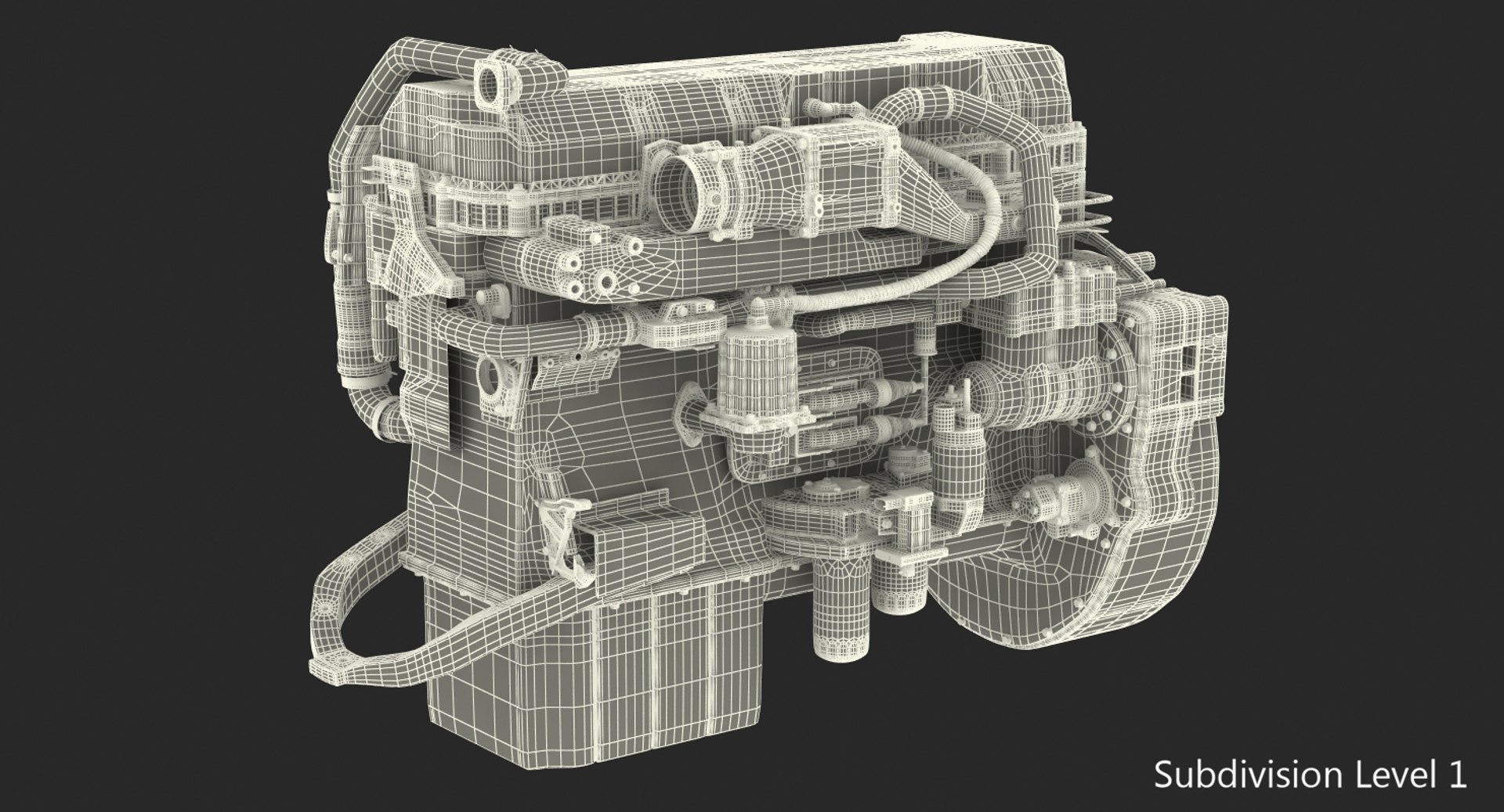 Turbo diesel truck engine 3D - TurboSquid 1292149