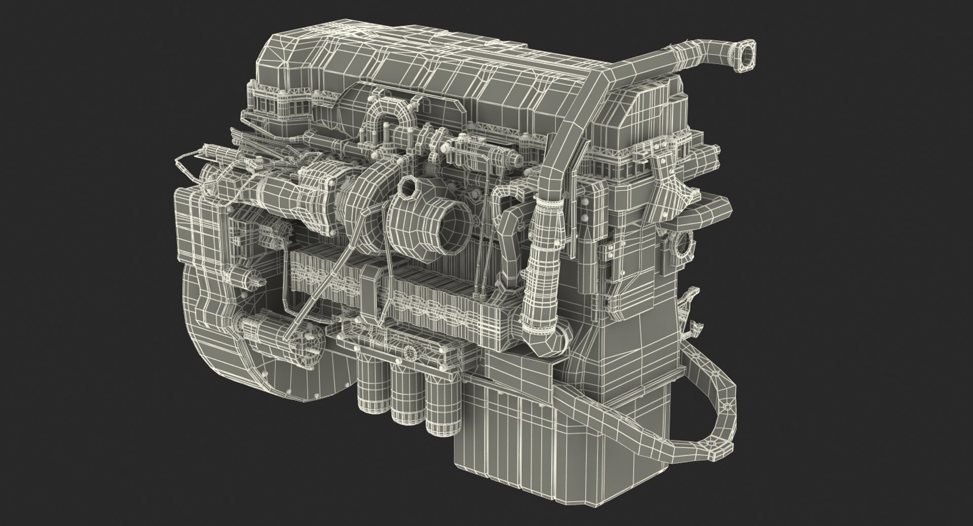 Turbo diesel truck engine 3D - TurboSquid 1292149
