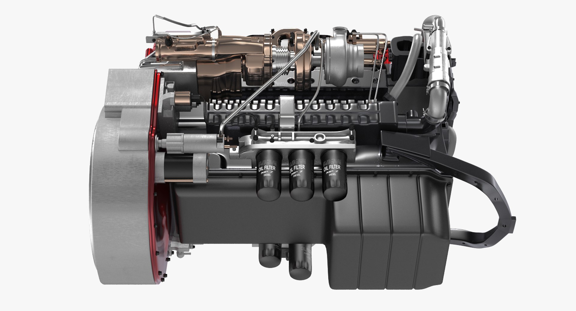 Turbo Diesel Truck Engine 3D - TurboSquid 1292149