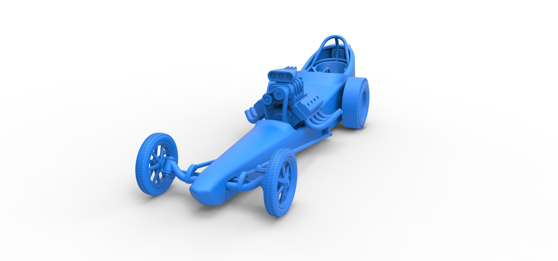 3D Diecast Front Engine Old School Dragster With Shell Version 3 Scale ...